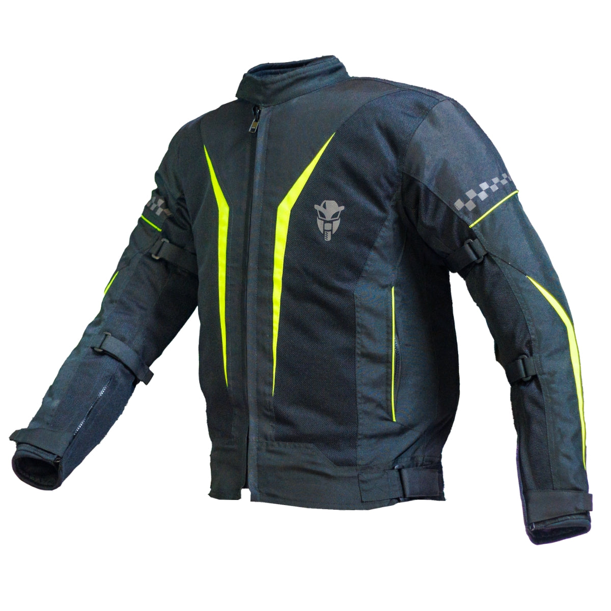 Breezer Mesh Motorcycle Riding Jacket - Black+Fluo Green (Without Armo ...