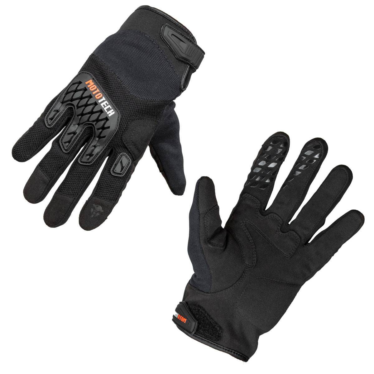 MOTOTECH Reflex Air Flo Dual-Sport Motorcycle Riding Gloves - Black ...
